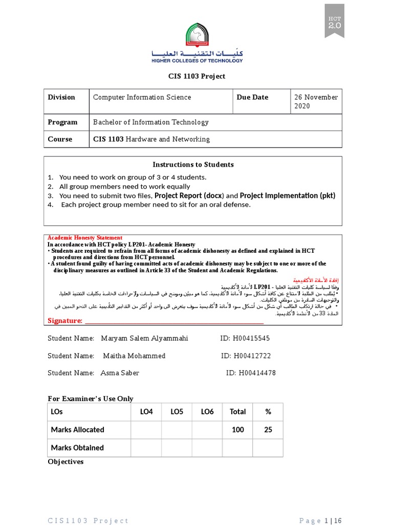 CIS 1103 Networking Project Overview | PDF | Computer Network | Ip Address