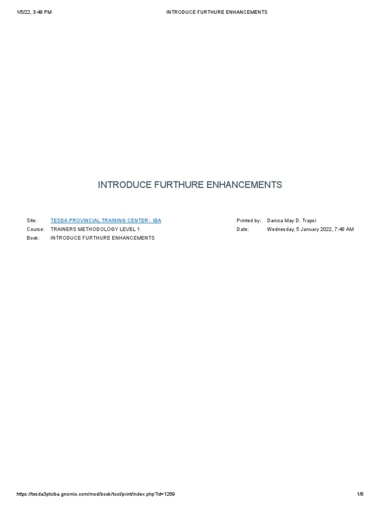 Introduce Further Enhancements | PDF | Scientific Method | Educational ...