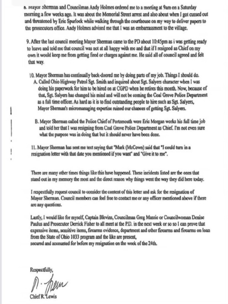 Police Chief Resignation Letter | PDF