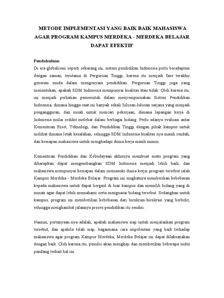 Essay Kampus Merdeka | PDF