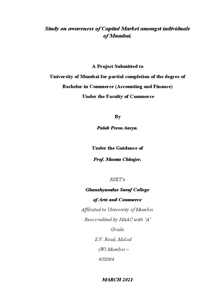 Black Book Project Palak | PDF | Securities (Finance) | Stocks