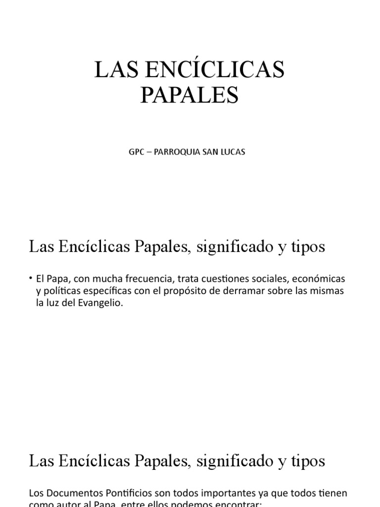 Las Encíclicas Papales | PDF | Papa | Iglesia Católica