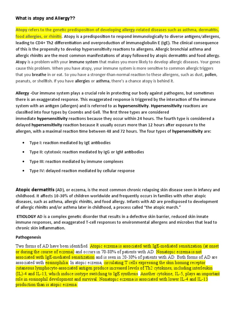 Atopic Dermatitis | Download Free PDF | Allergy | Allergen
