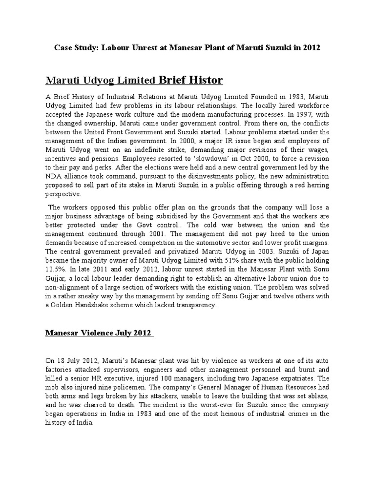 Case Study Maruti | PDF