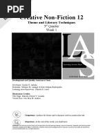 Principles, Elements, Techniques, and Devices of CNF | PDF | Writers | Plot (Narrative)