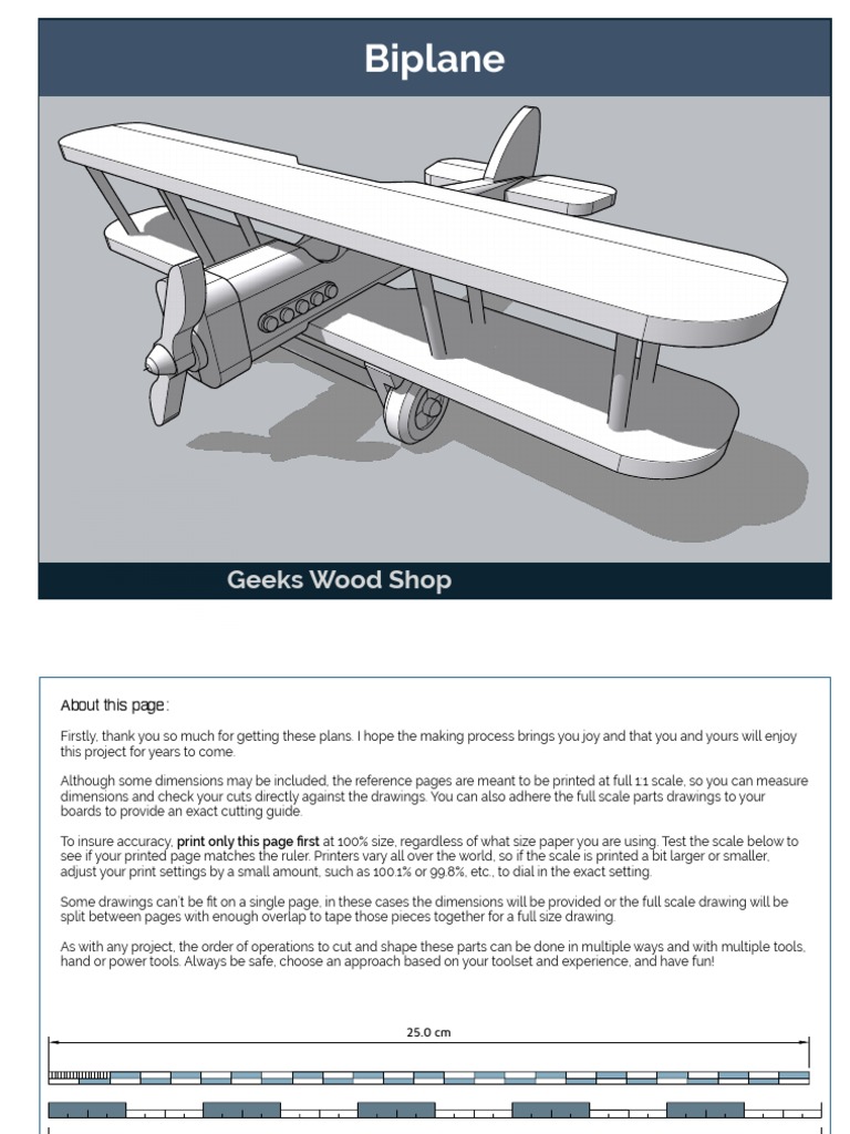 Toys Bi-Plane Plans | PDF | Woodworking | Drawing