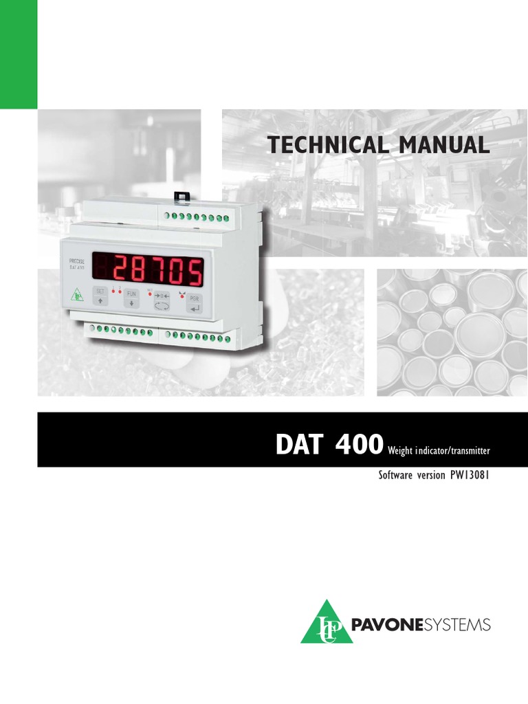 DAT 400 Weight Transmitter Manual | PDF | Computing | Electronics