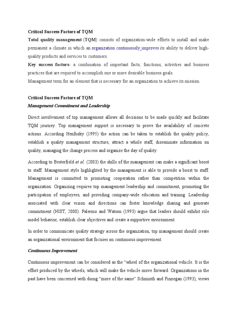 Key Success Factors | PDF | Leadership | Decision Making