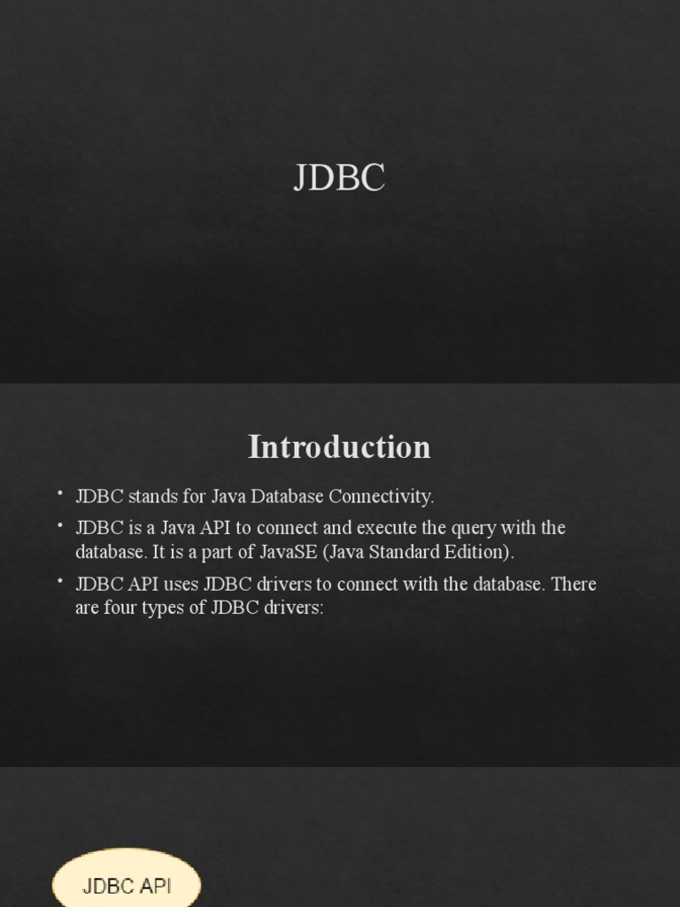 JDBC | PDF | Computer Programming | Data Management Software JDBC | PDF | Computer Programming | Data Management Software