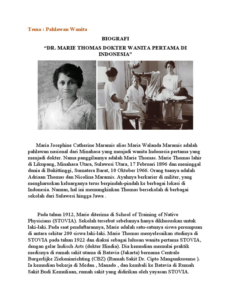 Dr. Marie Thomas: Pahlawan Wanita Pertama | PDF | Kesehatan Holistik