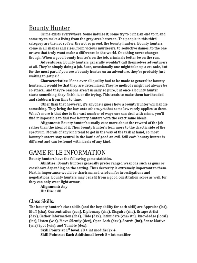 Bounty Hunter Pdf