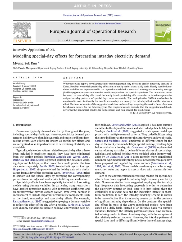 European Journal of Operational Research | PDF | Forecasting ...