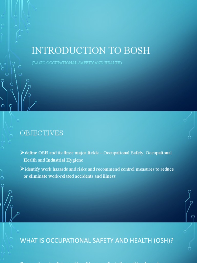Introduction To BOSH 2 | PDF | Occupational Safety And Health ...