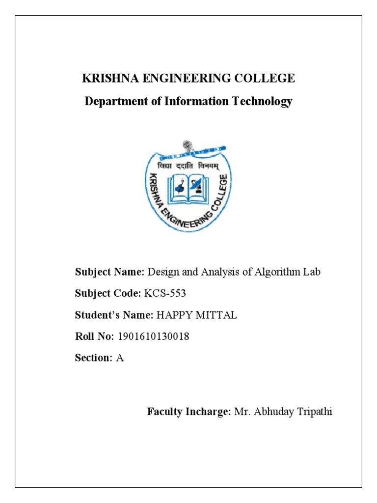 DAA File (HAPPY MITTAL) | PDF | Applied Mathematics | Discrete Mathematics