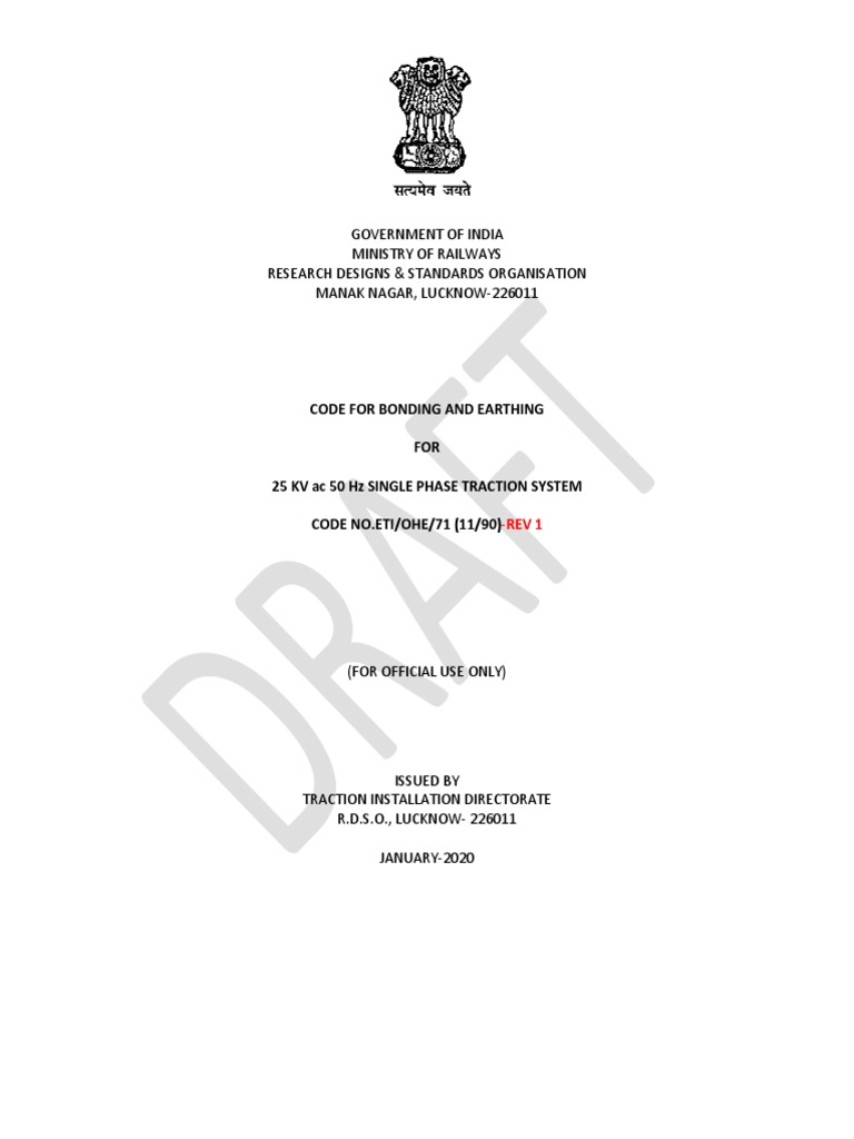 Railway Bonding and Earthing Code | PDF | Track (Rail Transport ...