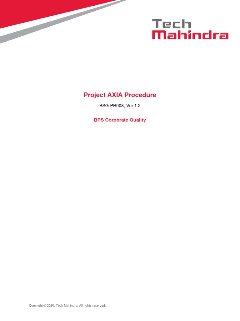 PROJECT AXIA Procedure | PDF | Quality Management System | Verification ...