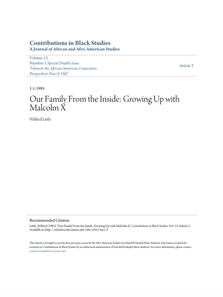 Wilfred Little (Brother of Malcolm X) | PDF | Politics | Social Science