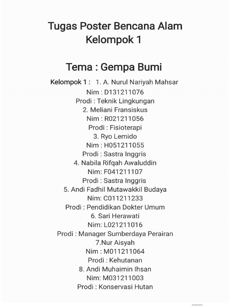 H7 - Poster Mitigasi - Bencana Alam Gempa Bumi | PDF