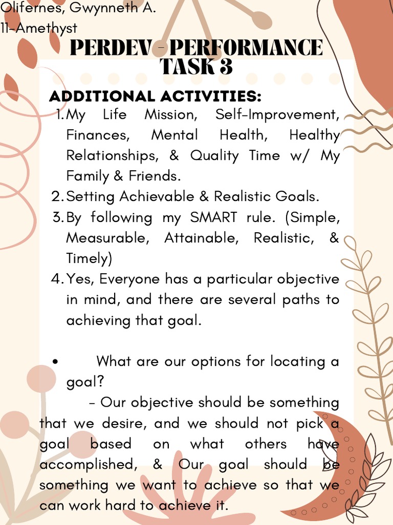 Additional Activities:: Perdev - Performance Task 3 | PDF | Career ...