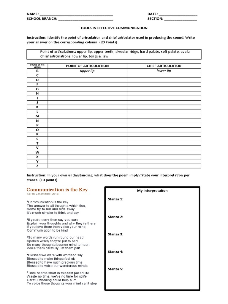 Tools in Effective Communication | PDF | Language Arts & Discipline