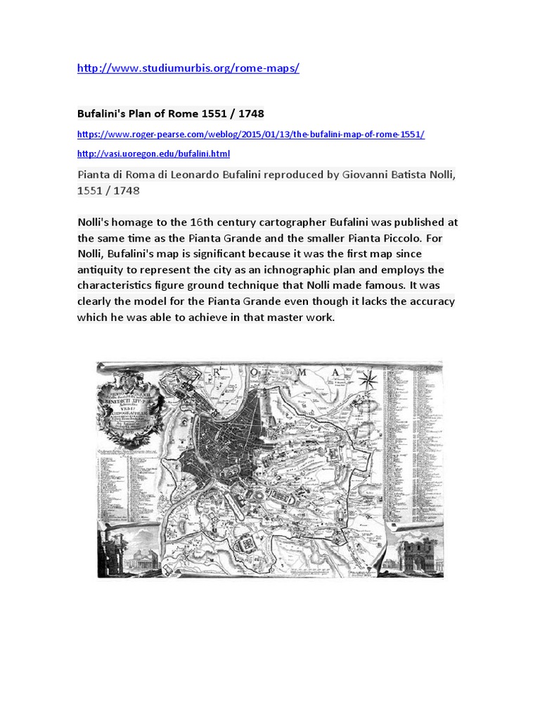 Bufalini's Plan of Rome 1551 / 1748 | PDF | Travel | Art