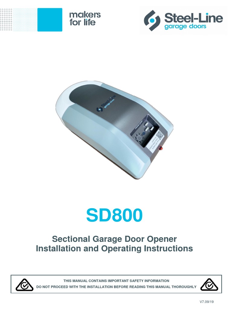 Installation Manual Sd800 v7 0919 | PDF | Door | Remote Control