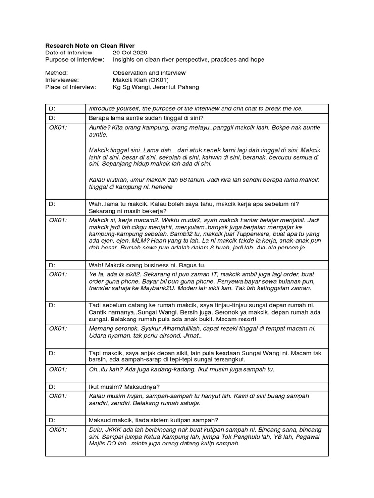 ASM657 Research Note On Clean River OK1 | PDF
