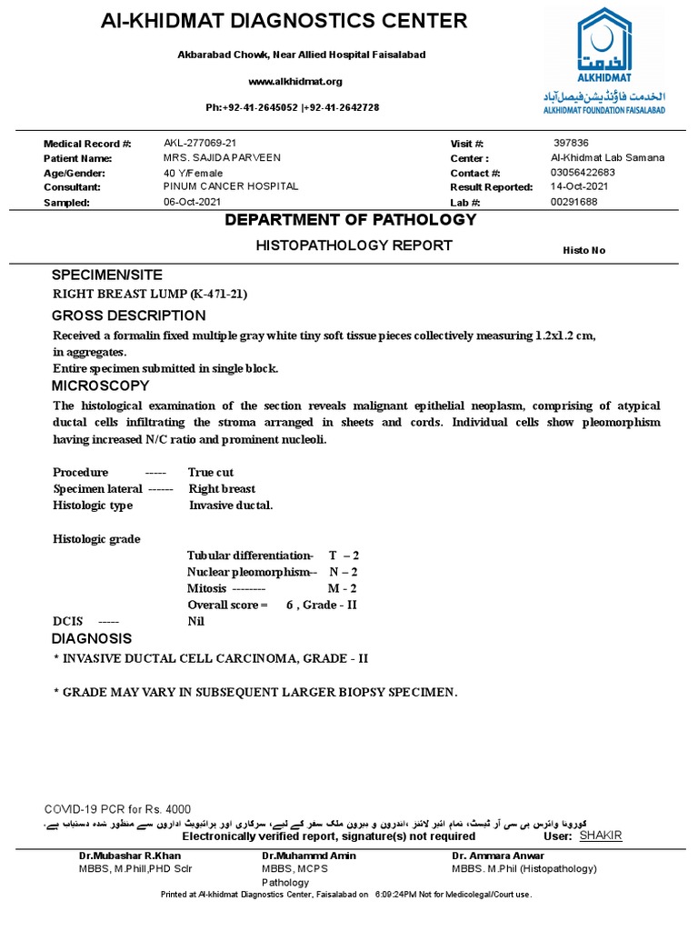 Department of Pathology: Histopathology Report Specimen/Site Gross ...