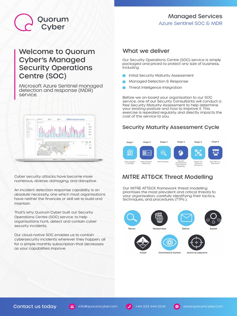 Quorum Cyber's Azure Sentinel SOC Service | PDF | Computer Security ...