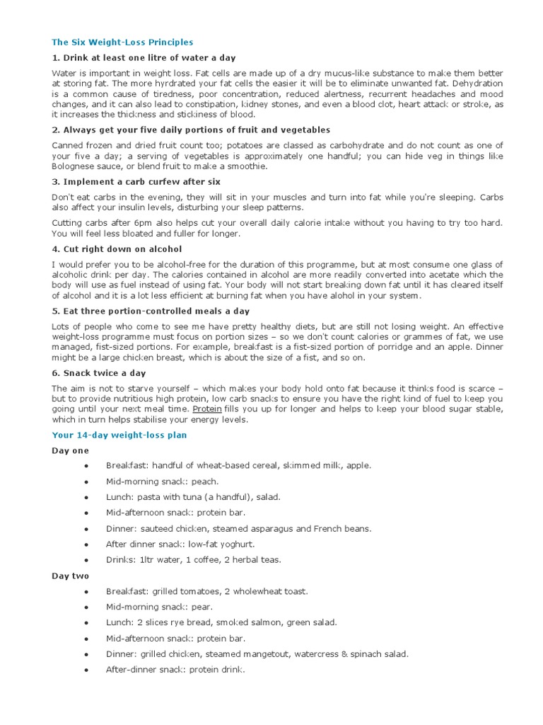 The Six Weight-Loss Principles: Protein | PDF | Lunch | Meal