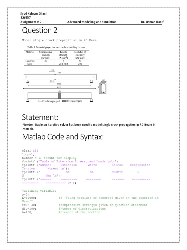 Modelling of Single Crack Propagation in Concrete Beam (Using MatLab ...