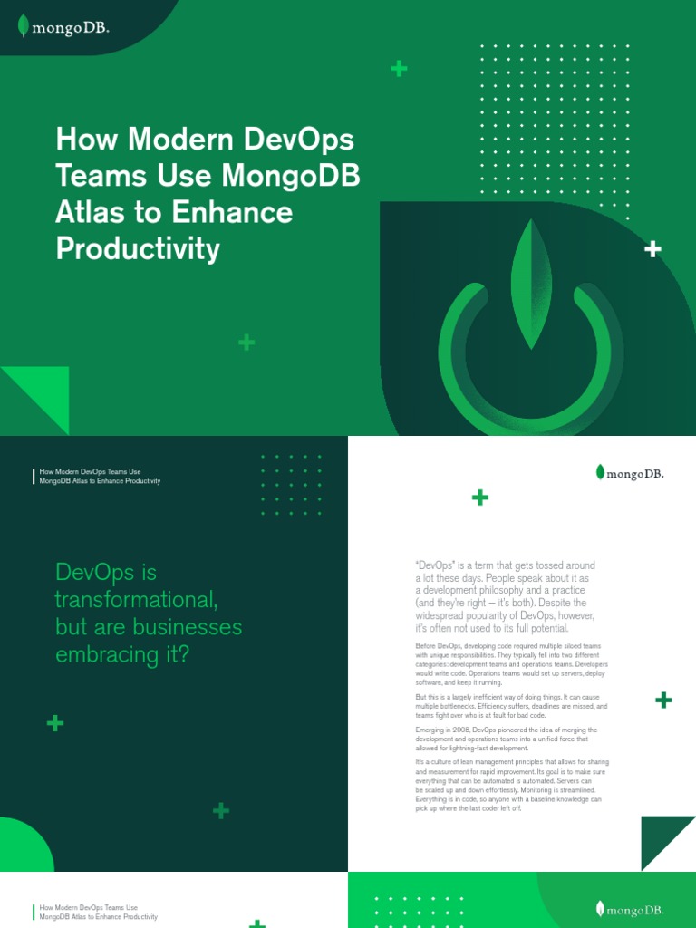 Mongodb How Modern Devops Use Mongodb Atlas Pdf Databases Mongo Db