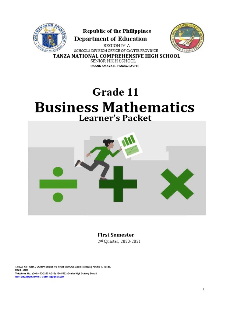 Grade 11 Business Mathematics Learner's Packet: Commission | PDF ...