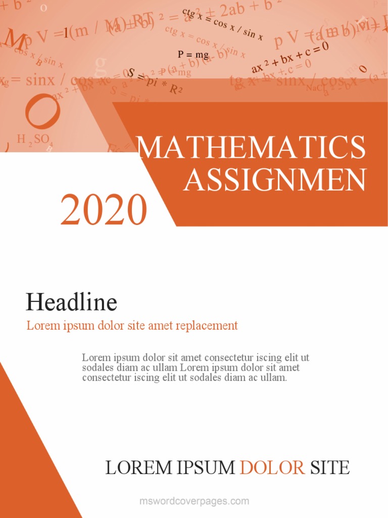 Mathematics Assignment Cover Page 5 | PDF