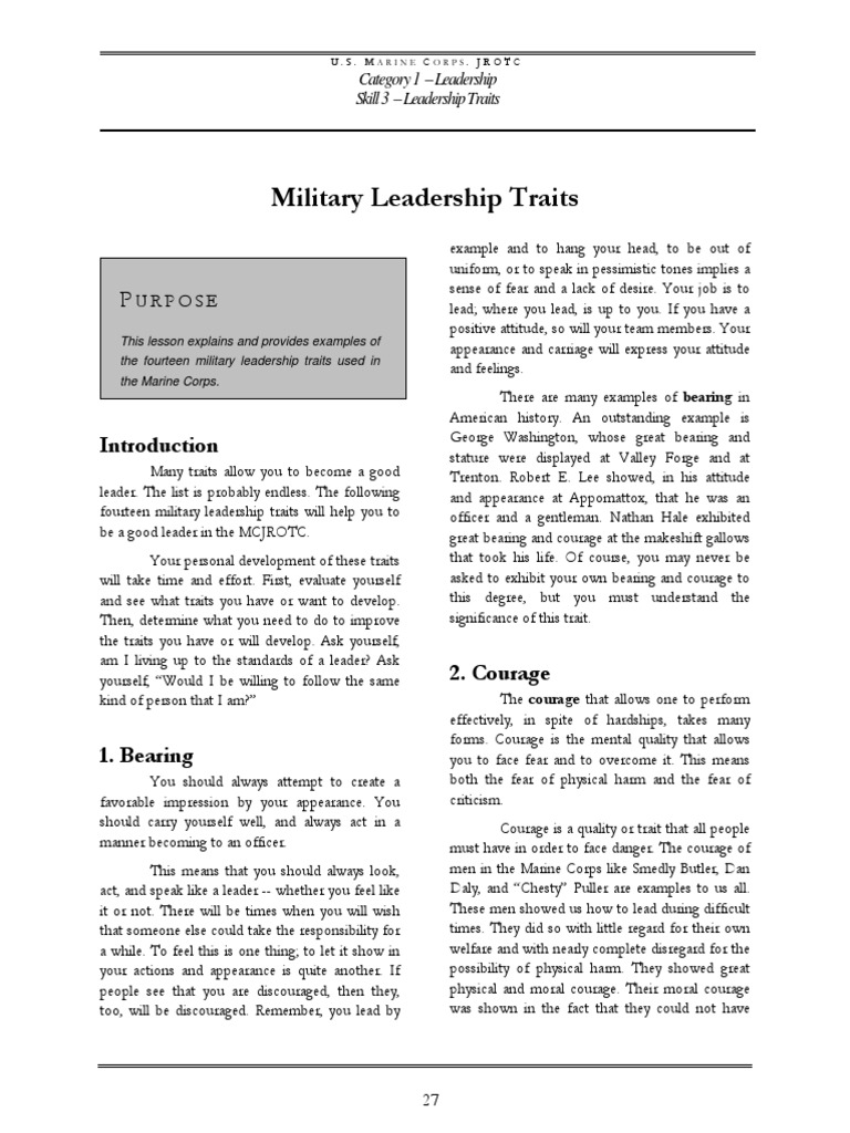 Military Leadership Traits | PDF | Leadership | Courage