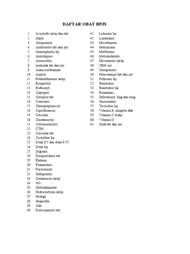BPJS Medication List 2023 | PDF