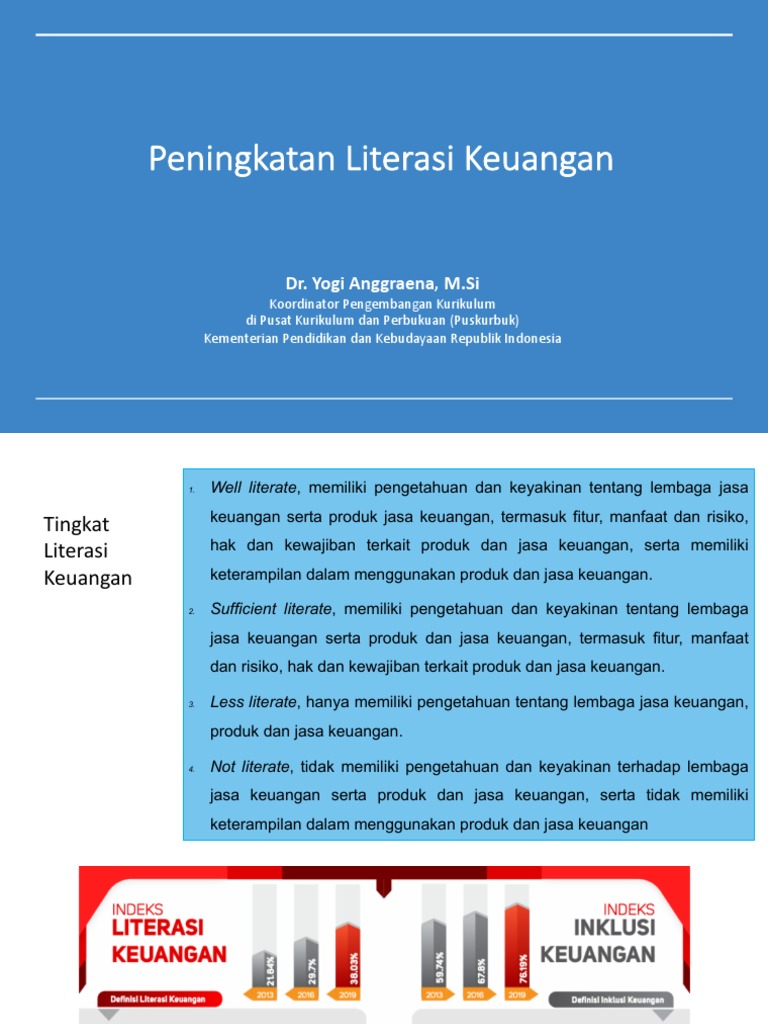 Peningkatan Literasi Keuangan DR Yogi Anggraena | PDF