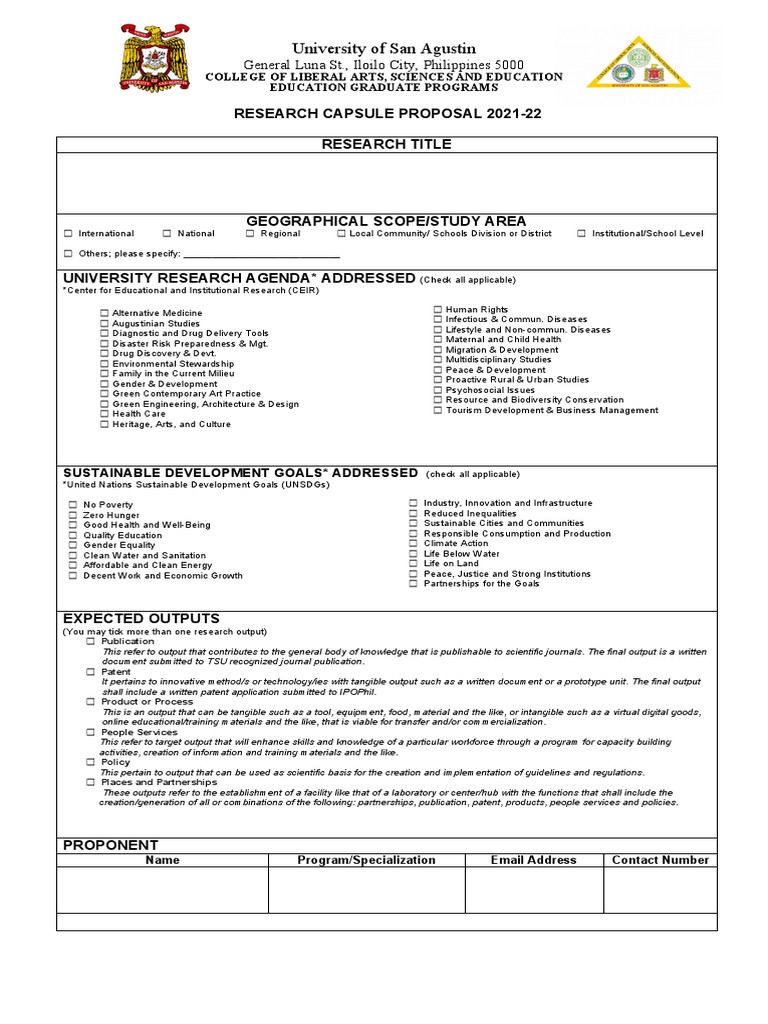 Research Capsule Proposal Guidelines | PDF | Hypothesis | Sustainability