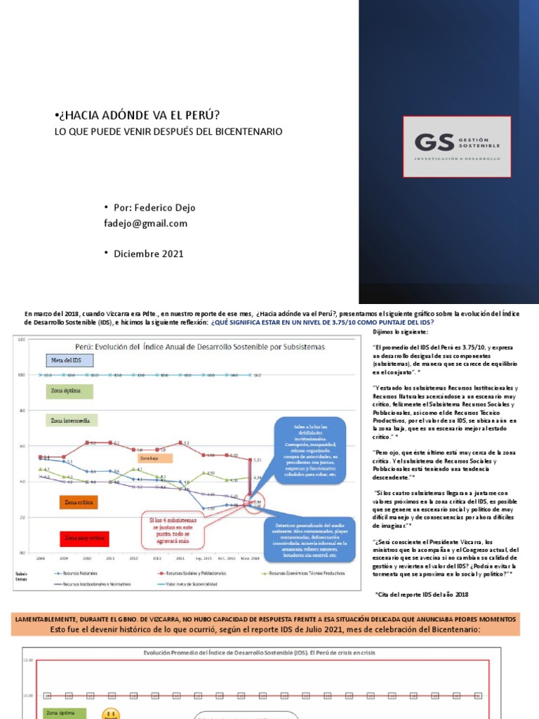 Hacia Adonde Va El Perú Oct-Dic 2021 FD | PDF | Sustentabilidad | Perú