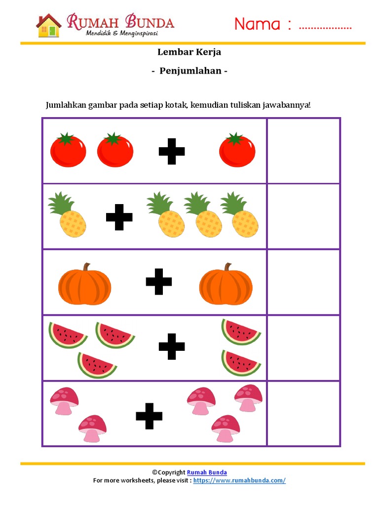 Lks Penjumlahan Paud A | PDF
