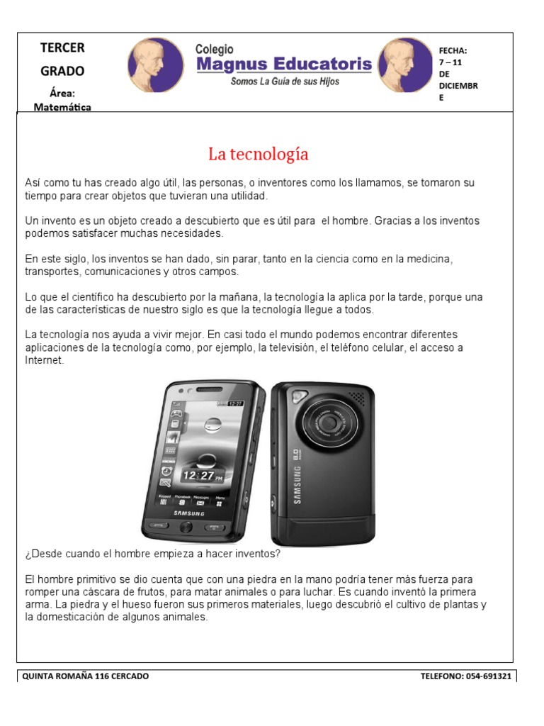 Inventos y Tecnología para Tercer Grado | PDF | Ciencia y Tecnología