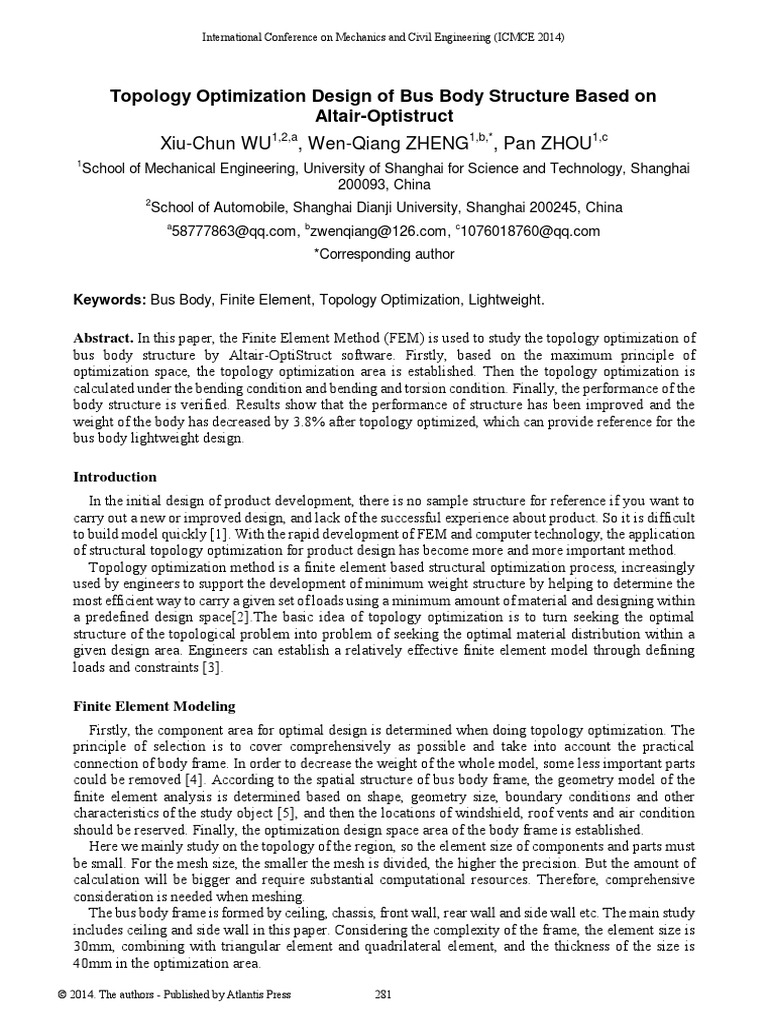 Xiu-Chun WU, Wen-Qiang ZHENG, Pan Zhou: Topology Optimization Design of ...
