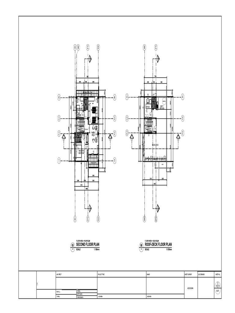Sample CAD For ARCH Floor Plan With Roofdeck | PDF