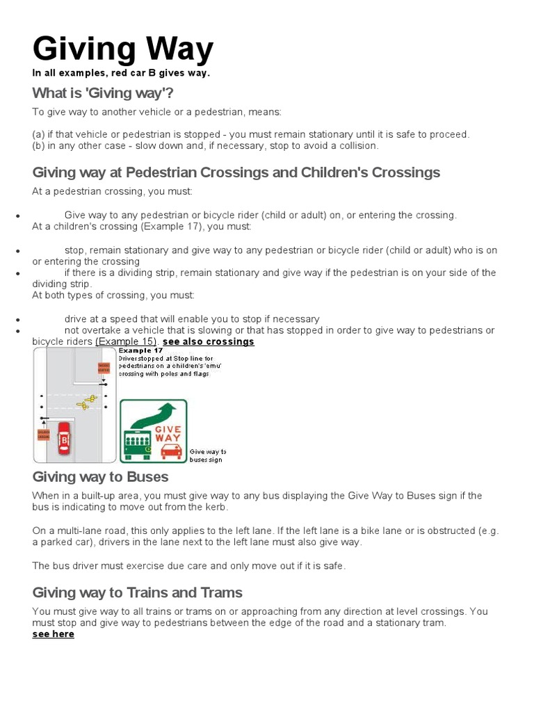 Giving Way | PDF | Traffic | Intersection (Road)