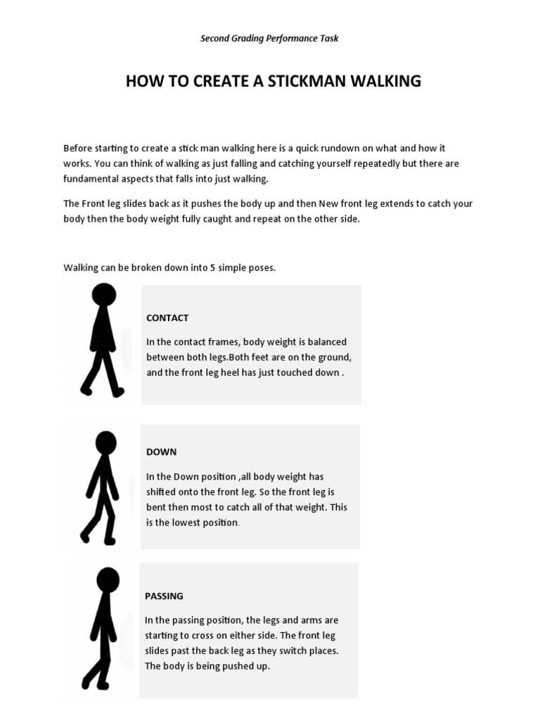 Stickman Walking Animation Guide | PDF