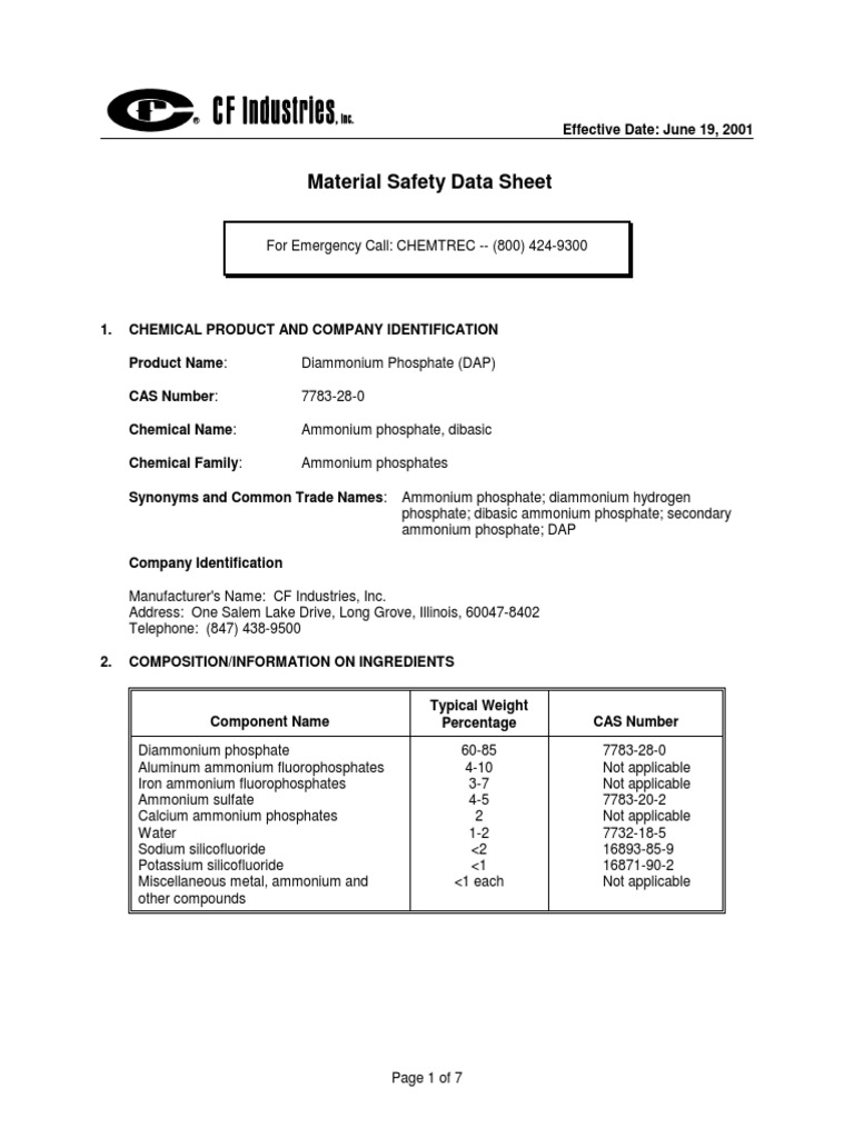 MSDS Dap | PDF | Ammonia | Firefighting