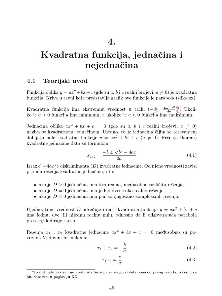 Kvadratna Jednacina | PDF