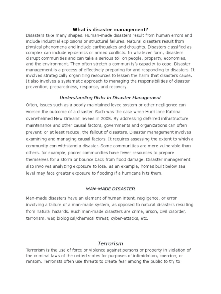Disaster Management | PDF | Emergency Management | Natural Disasters