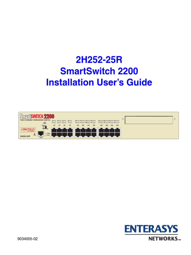 2H252-25R Smartswitch 2200 Installation User'S Guide: Fast Ethernet ...