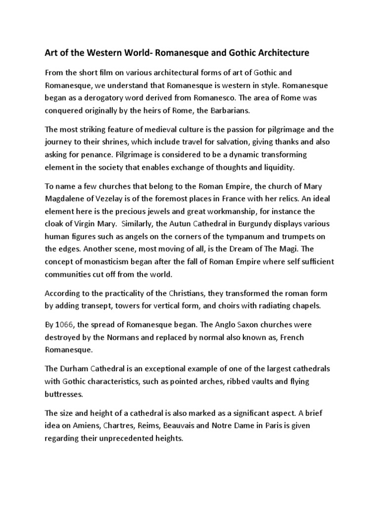 Art of The Western World | PDF | Gothic Architecture | Medieval Art